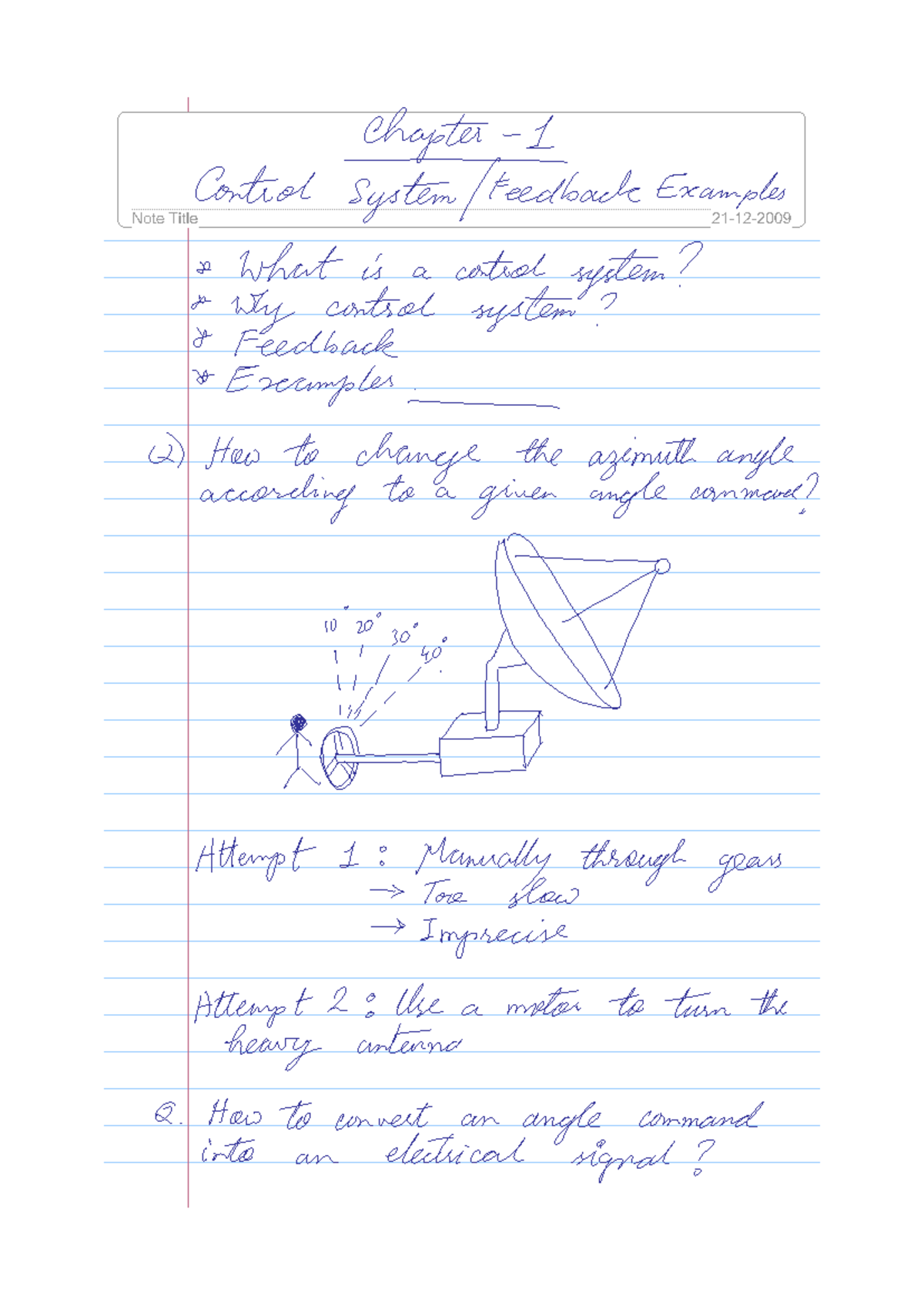 Lecture 1 - State Space Control: Understanding Control Systems - Studocu