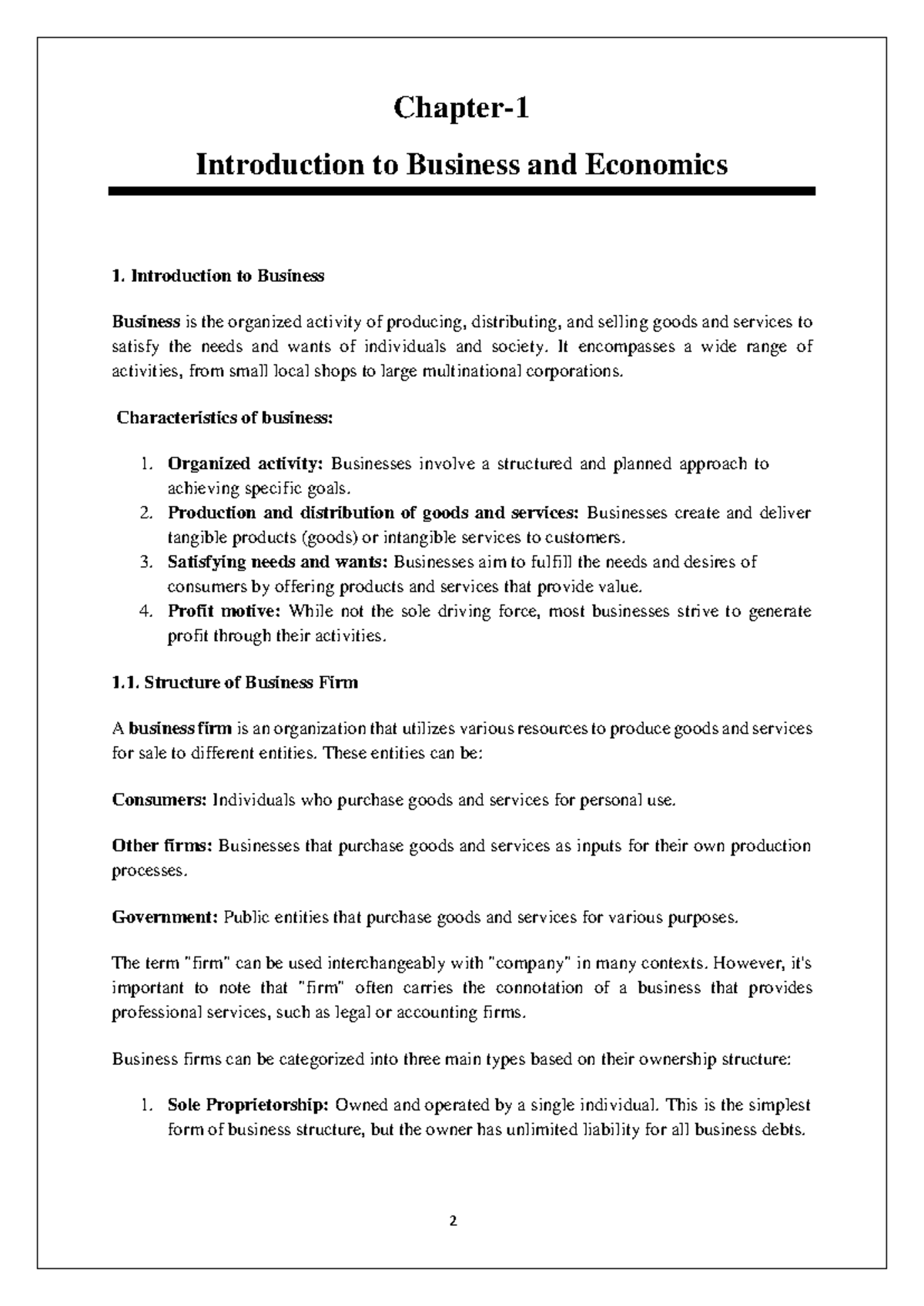 BEFA 101: Introduction to Business and Economics Notes - Studocu