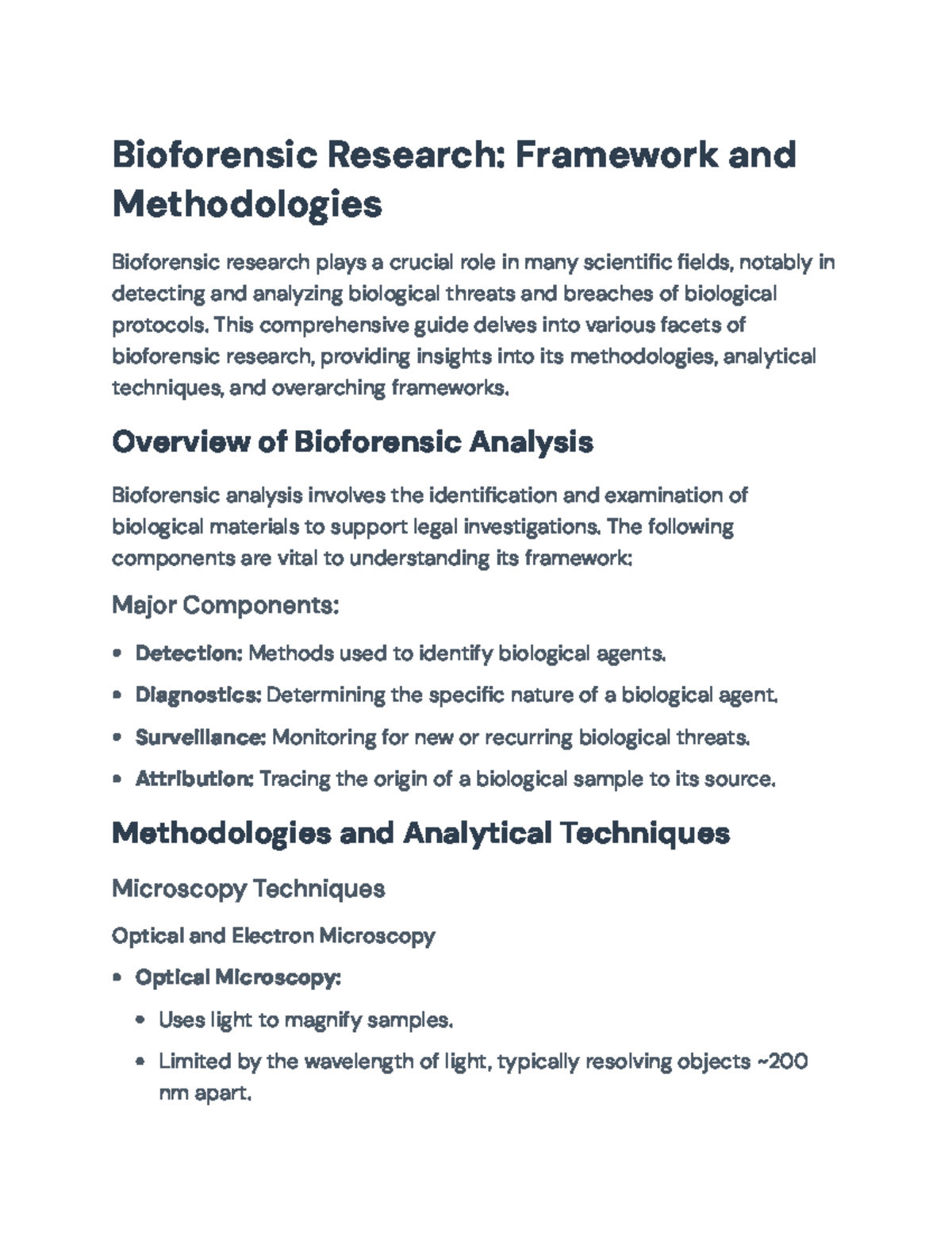 Bioforensic Research: Frameworks and Methodologies Overview ...