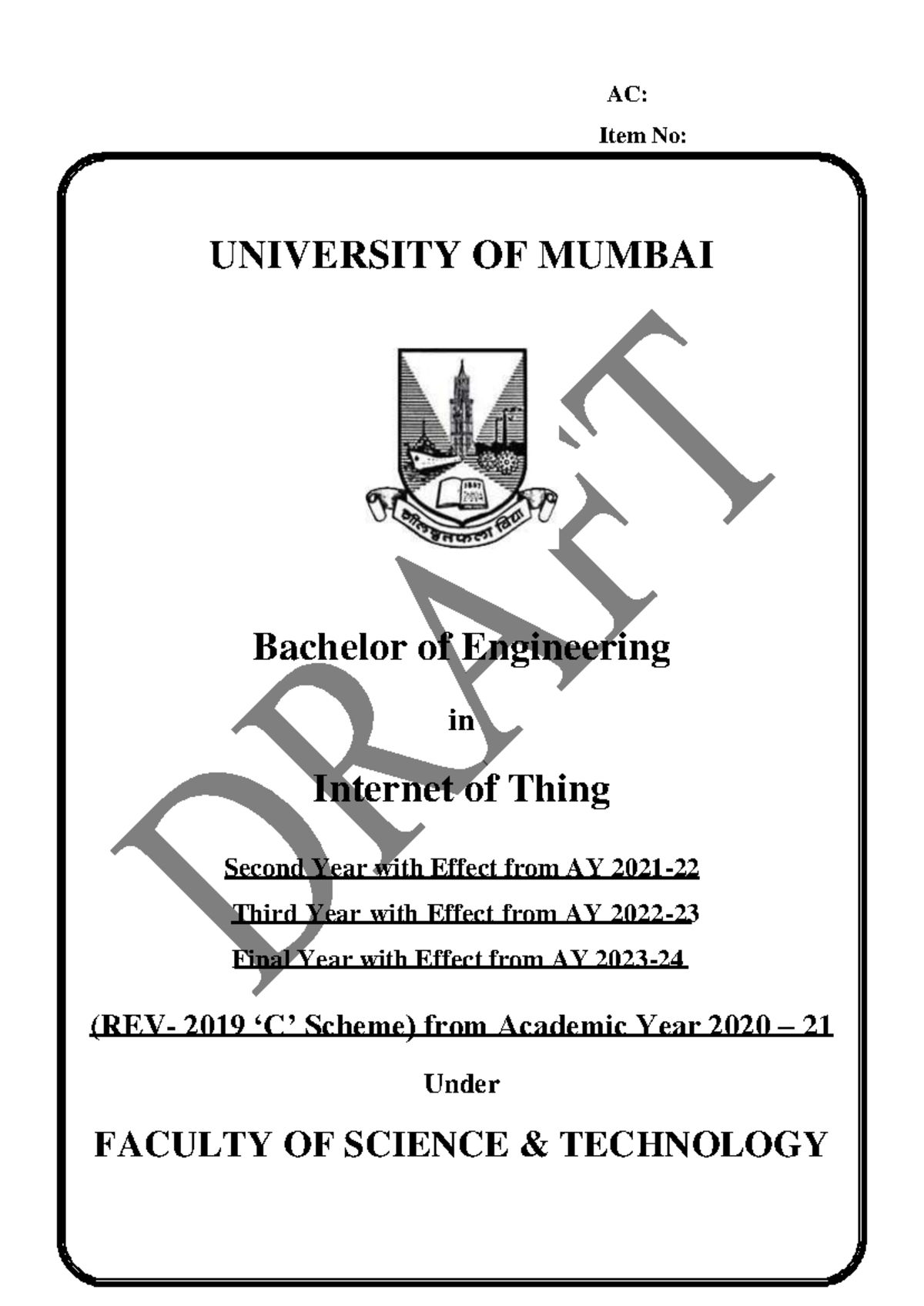 IoT Semester VI Syllabus - University of Mumbai (Rev 2019 'C' Scheme ...
