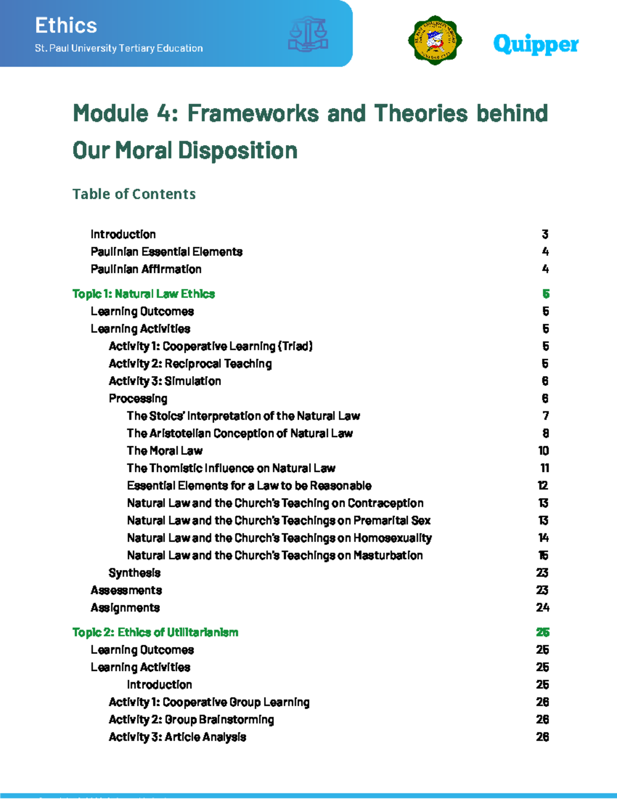 ETH Module 4 FD - sets of question - Module 4: Frameworks and Theories ...