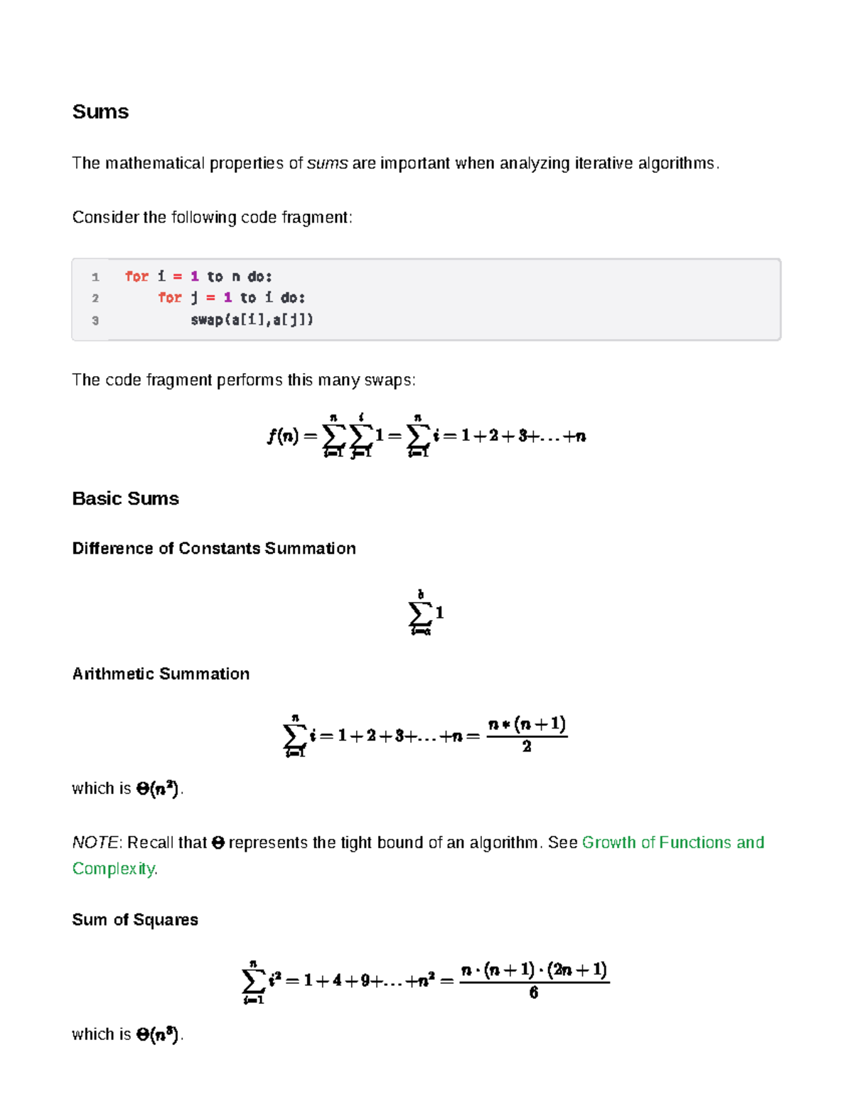 CIS3490 Mathematical Review: Properties and Bounds of Sums - Studocu