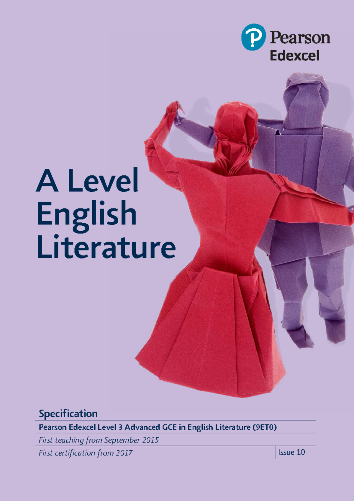 Pearson Edexcel Level 3 Advanced GCE in English Literature ...