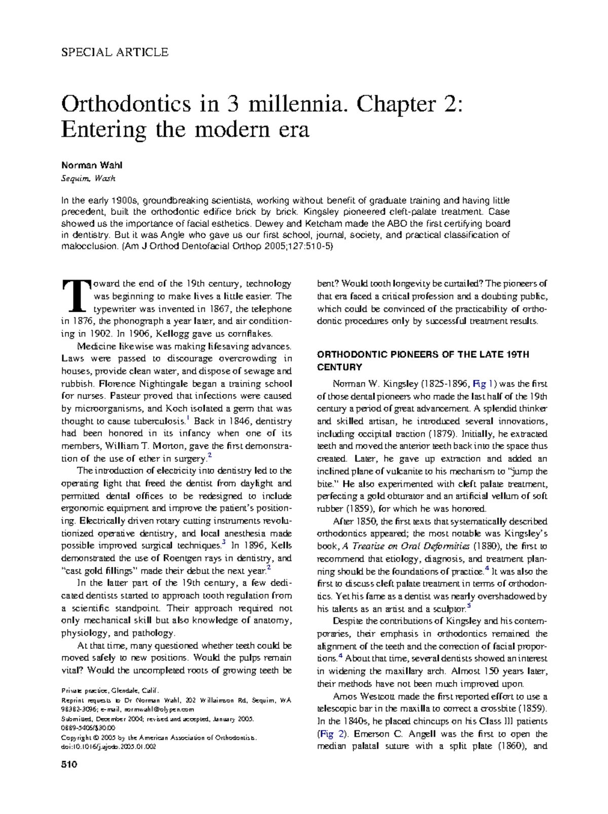 Orthodontics in 3 Millennia: Chapter 2 - The Modern Era - Studocu