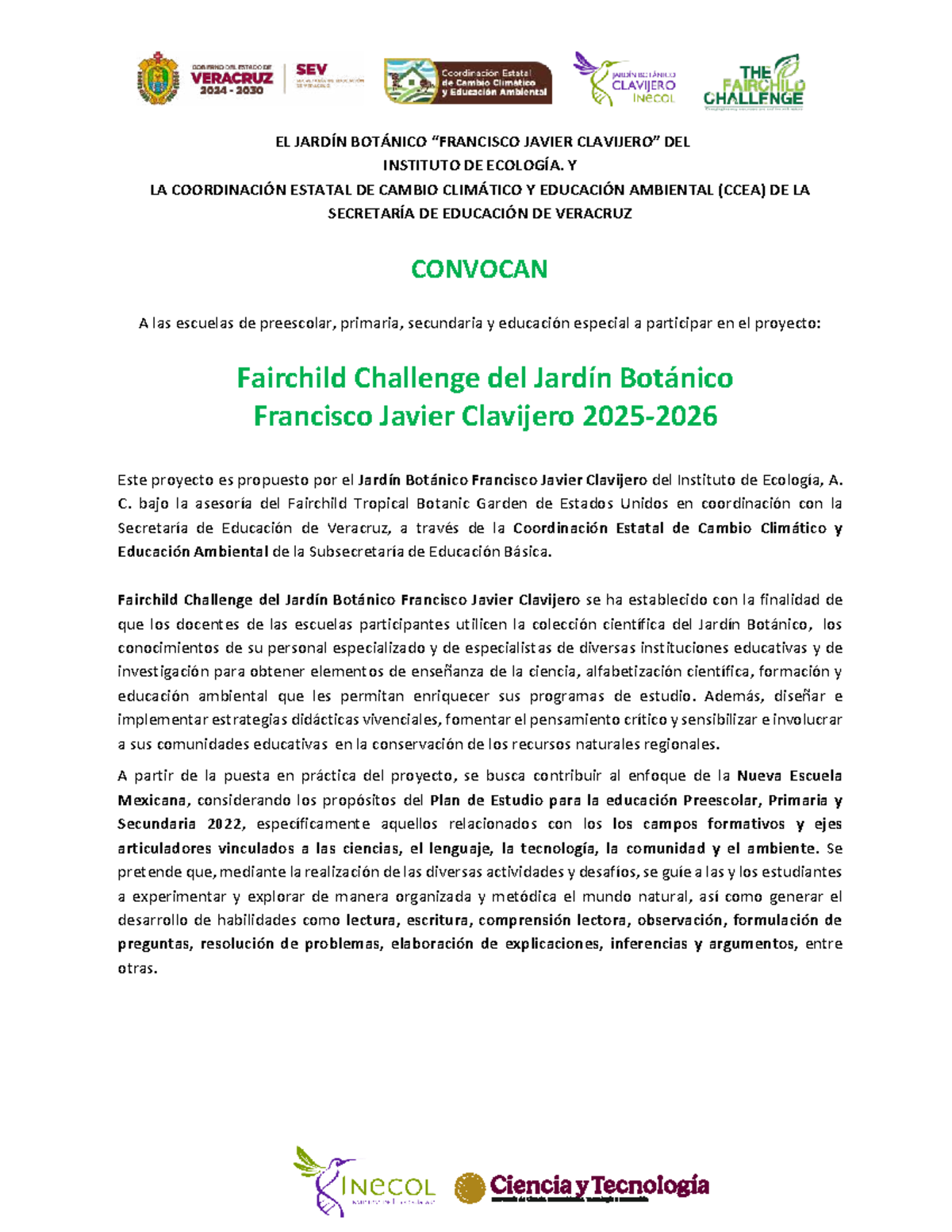 Convocatoria Fairchild Challenge 2025-2026: Jardín Botánico Javier ...