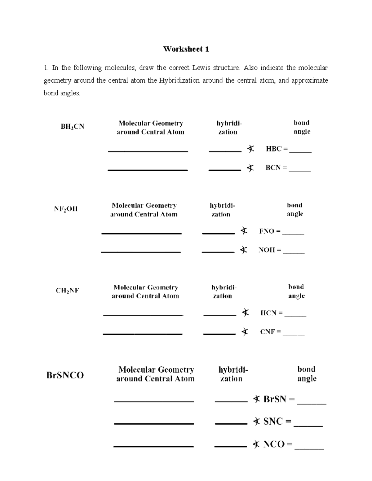 Worksheet 1Fall2021 - Some basic chemistry questions to help get the ...