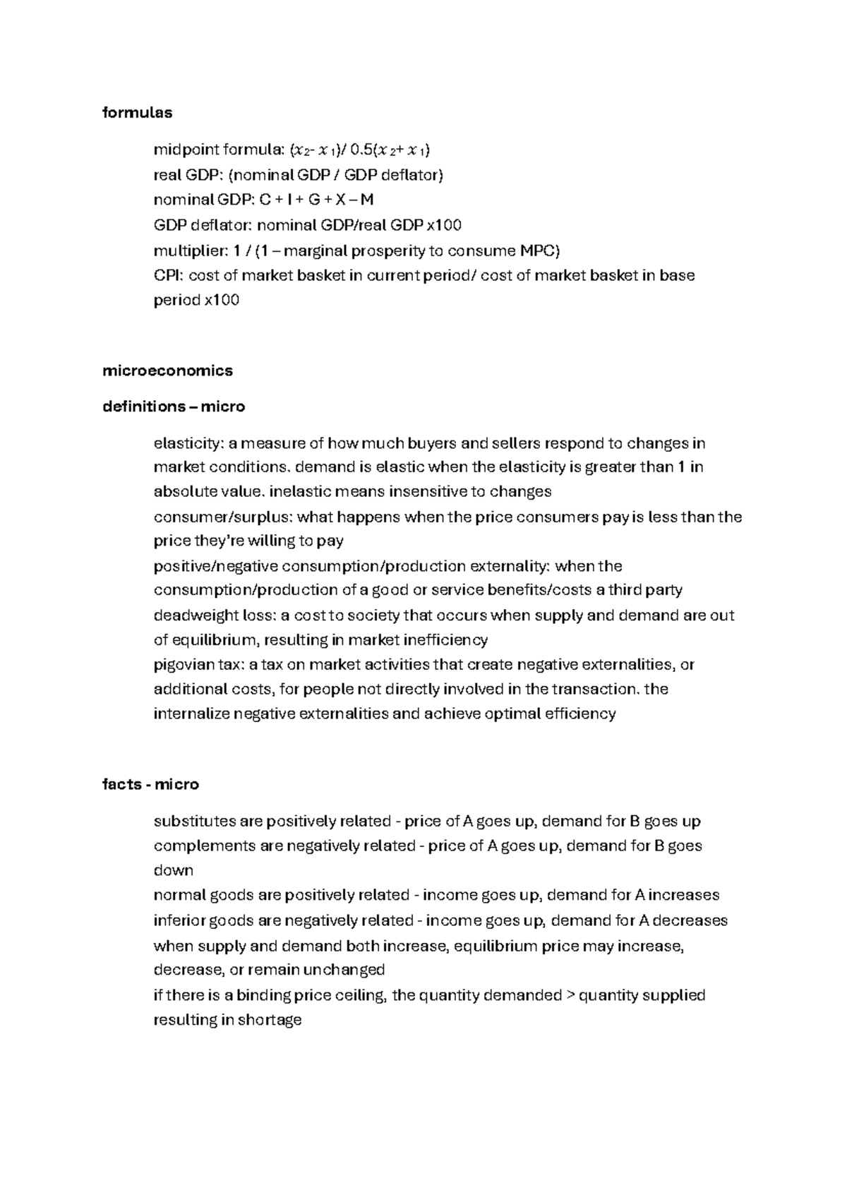 Econnotes - Micro & Macro Economics Final Exam Notes (ECO101) - Studocu