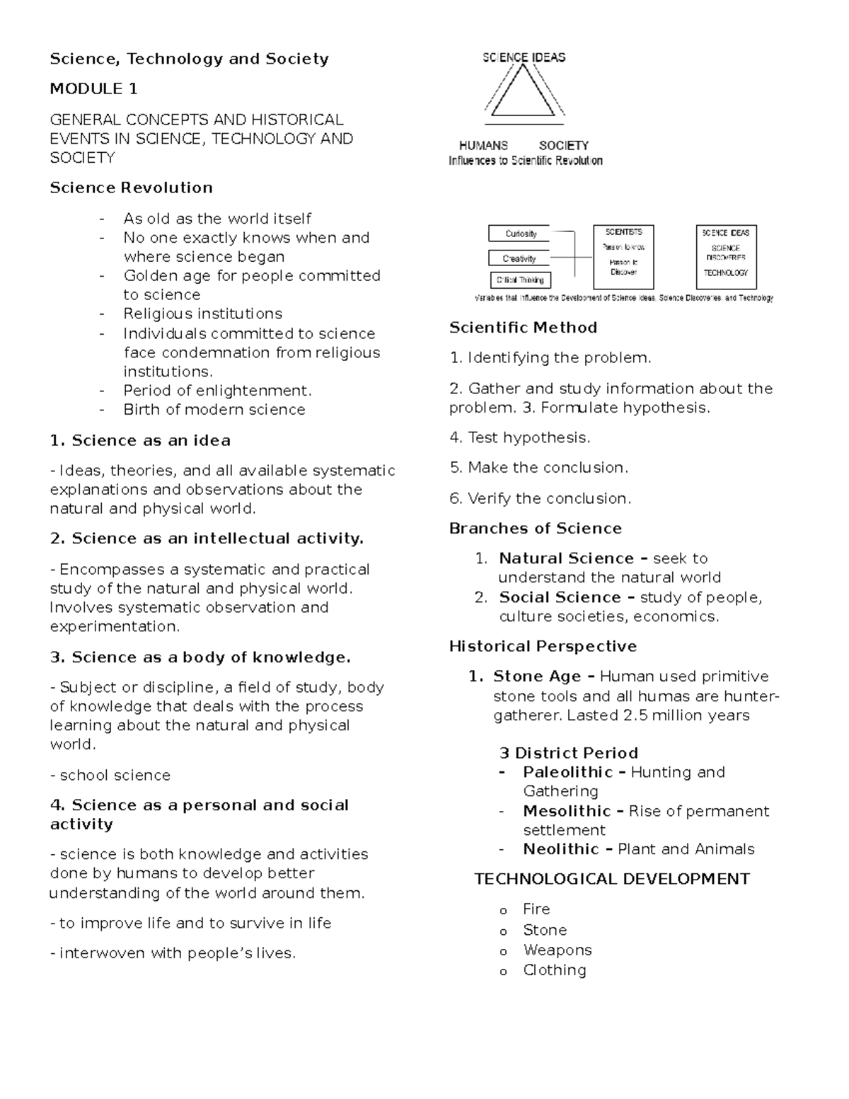 STS- Final Exam Reviewer - Science, Technology, and Society - Studocu