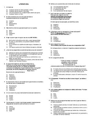 Temario - Lista de temas incluídos en el examen de admisión - En ...