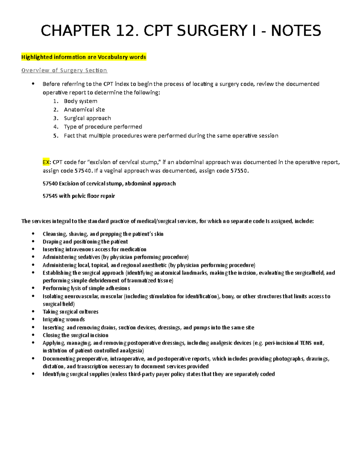 Chapter 12 Surgery I - Comprehensive Notes & Guidelines - Studocu