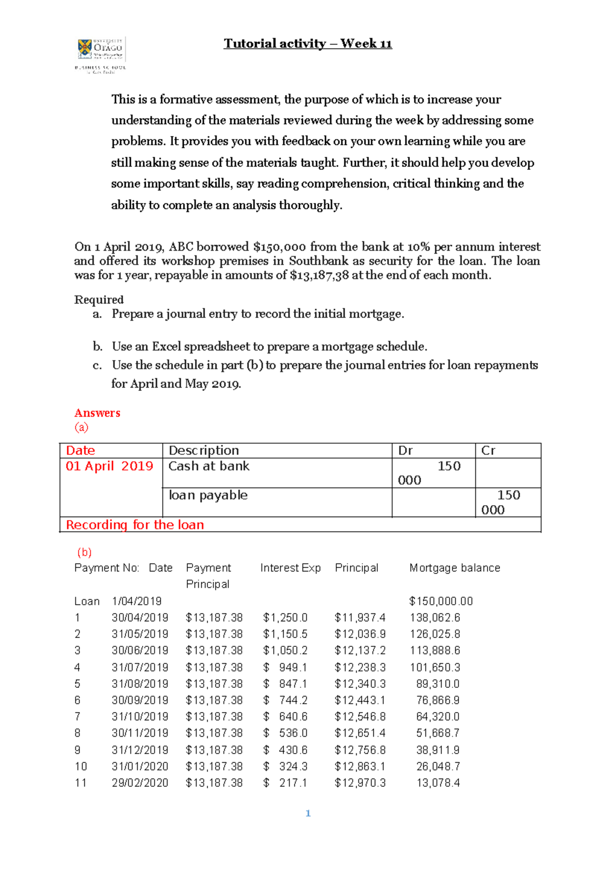 Week 11 Tutorial Activity: Formative Assessment & Journal Entries - Studocu