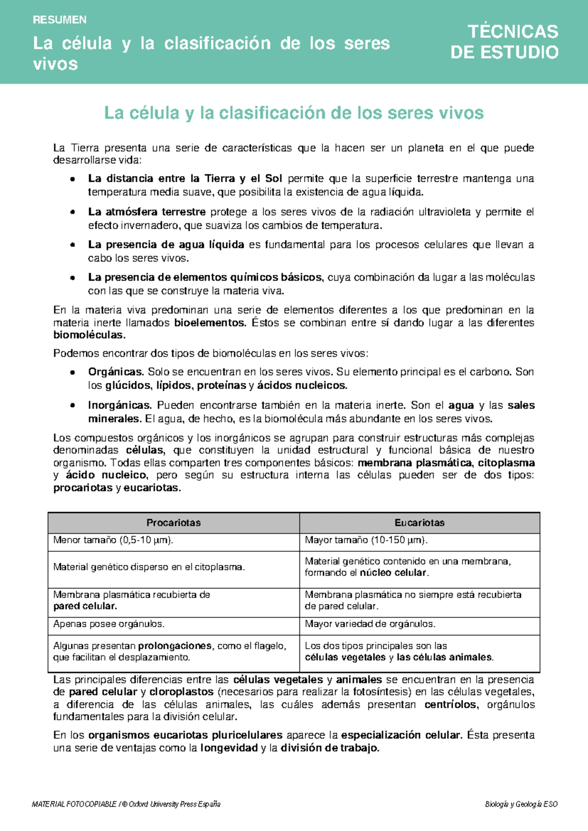 Reinos de Seres Vivos - TEMA 6 BIOLOGÍA Y GEOLOGÍA 1º ESO - Studocu