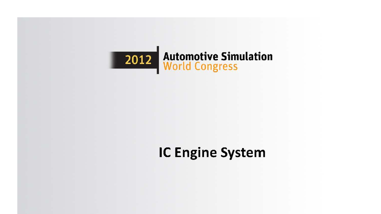 IC Engine System Overview: ANSYS Simulation Techniques and Features ...