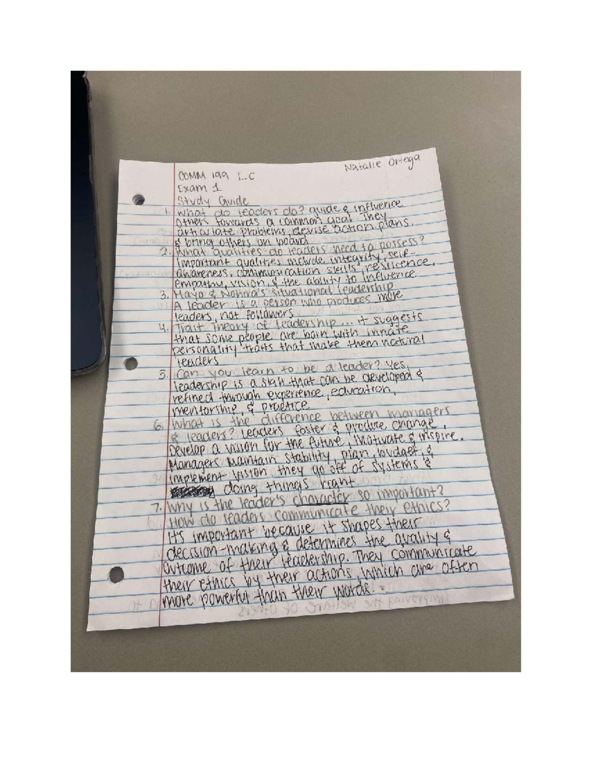 COMM 199 L.C Exam 1 Study Guide: Leadership Concepts and Theories - Studocu