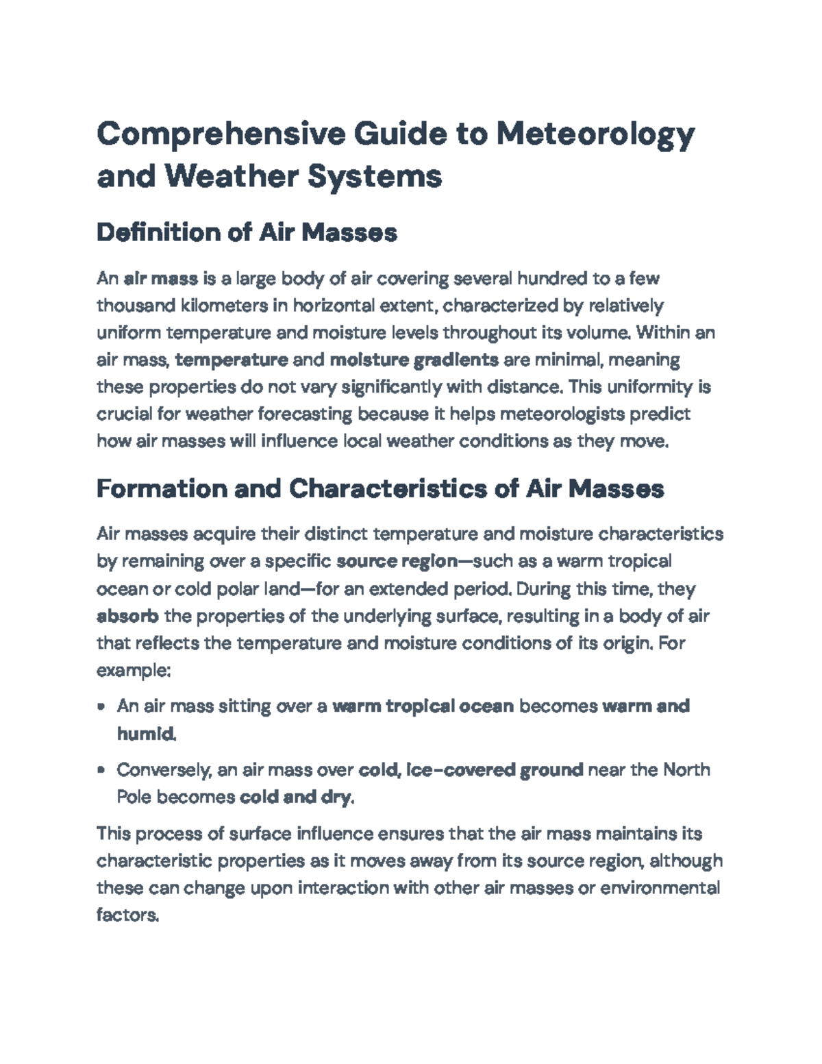 Meteorology 101: Comprehensive Overview of Weather Systems and Air ...