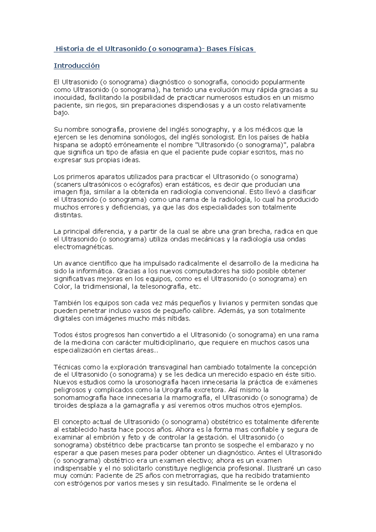Historia del Ultrasonido (USG): Evolución y Avances en Diagnóstico ...
