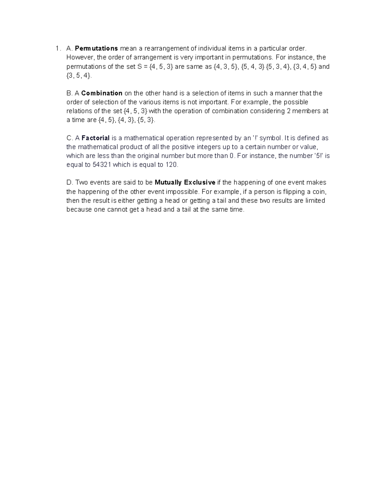 Combinatorics & Probability - Complete MDM4U Assignment 1.5 Notes - Studocu
