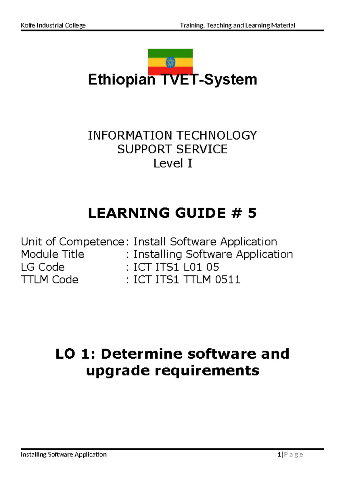 Learning Guide #5: Installing Software Application (ICT ITS1 L01 05 ...