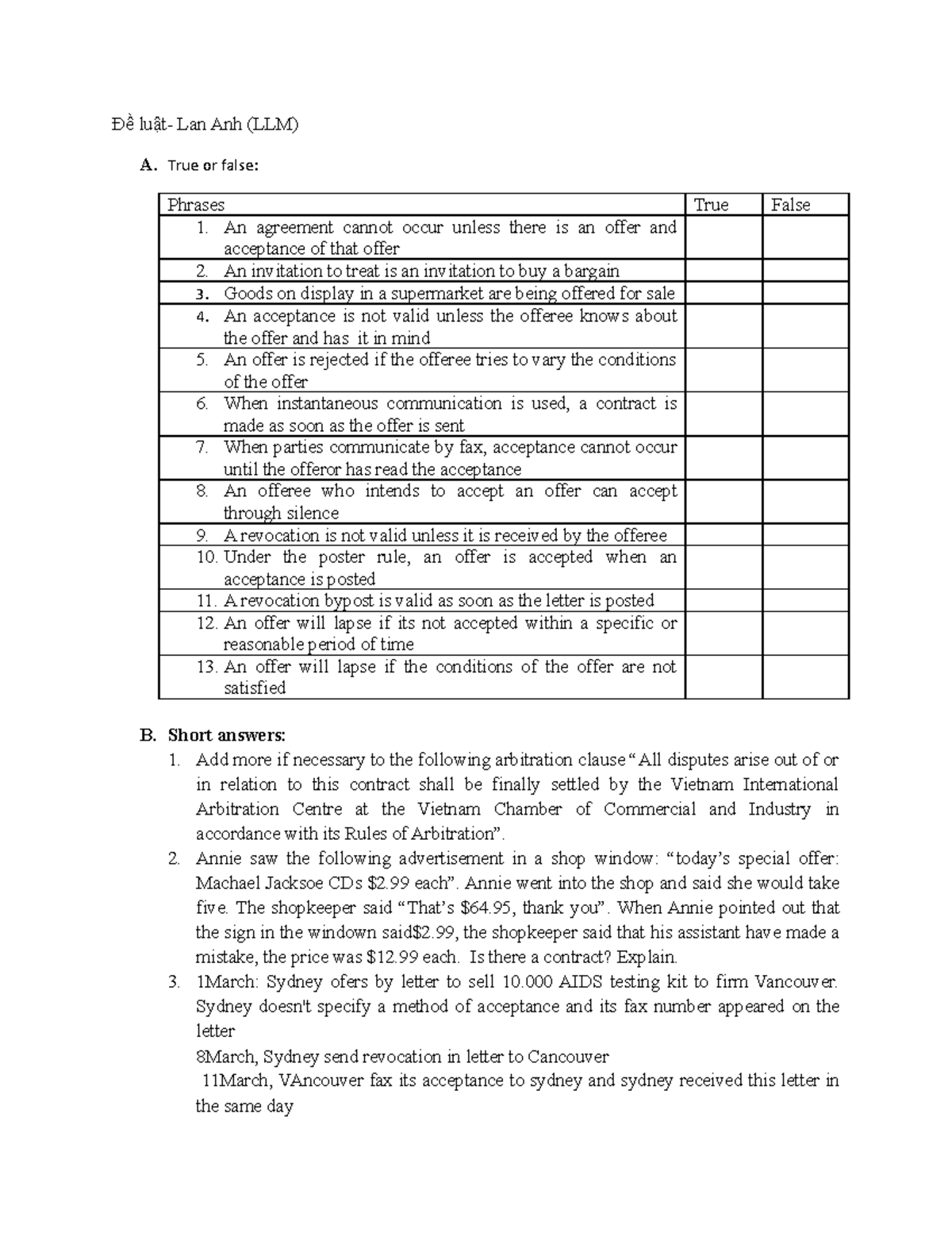 Reflective Questions & Key Concepts for LLM Final Exam Prep - Studocu