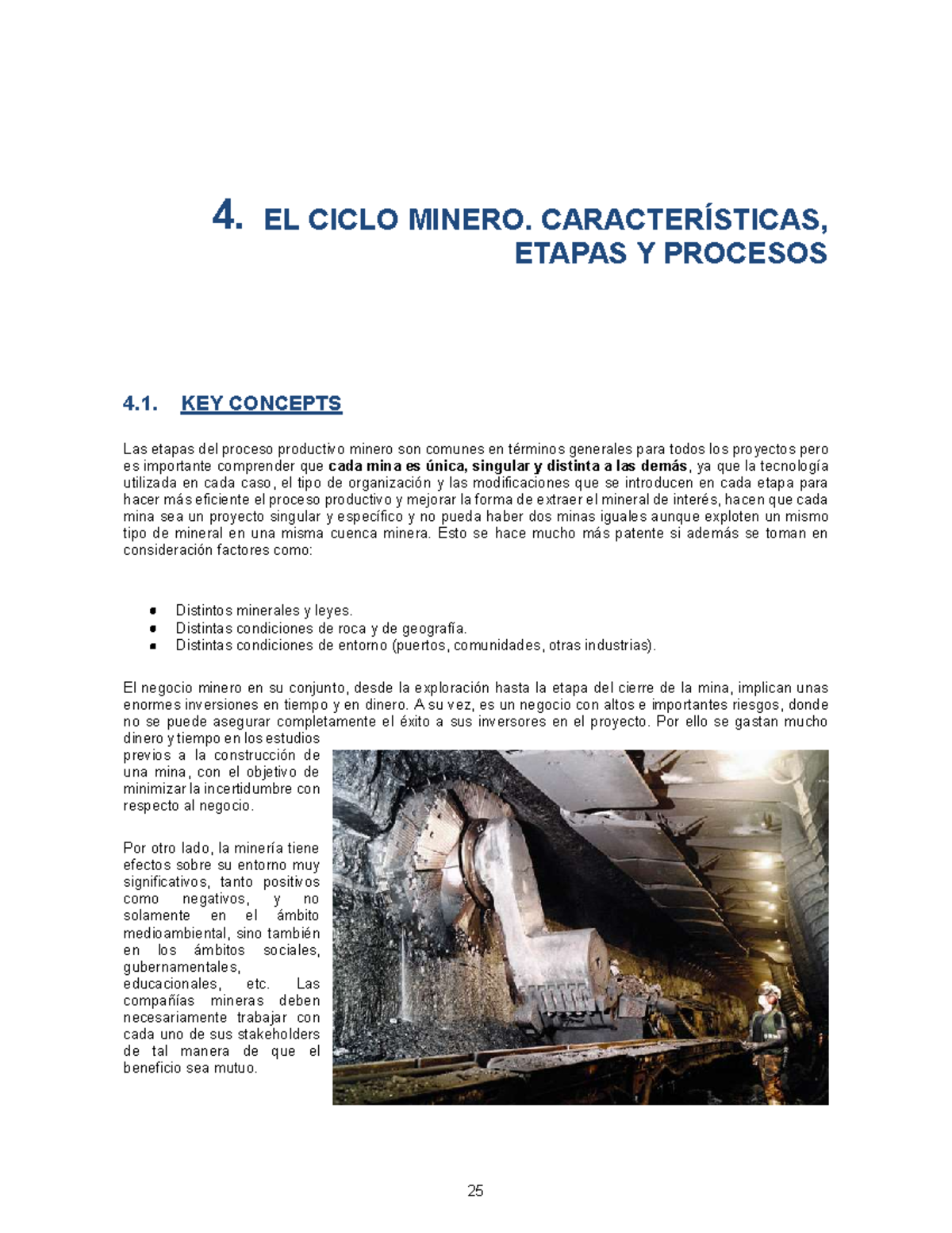 Ciclo Minero: Características, Etapas y Proceso de Producción - Studocu