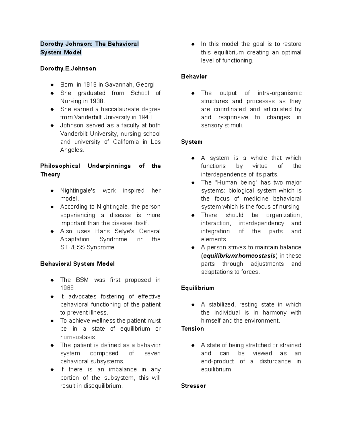 TRN - Dorothy - TFN - Dorothy Johnson: The Behavioral System Model ...