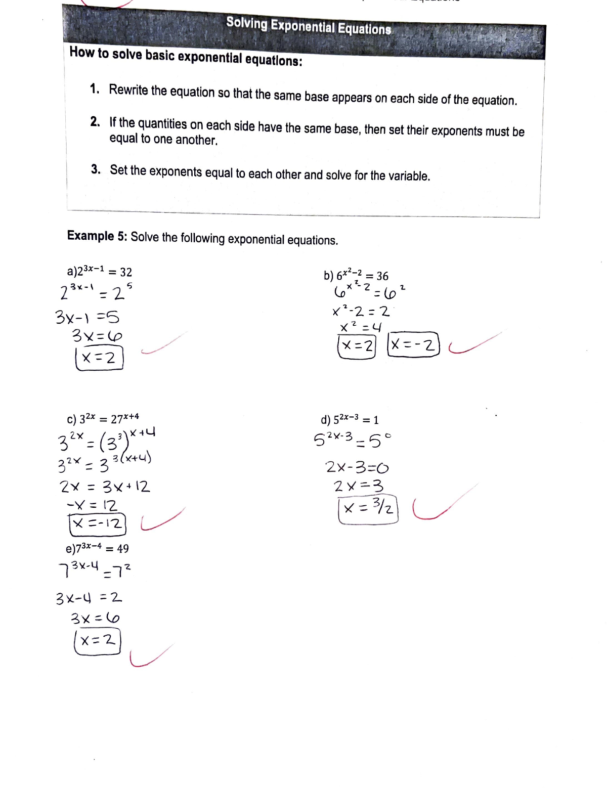 Logarithmic and exponential equations - Solving Exponential Equations ...