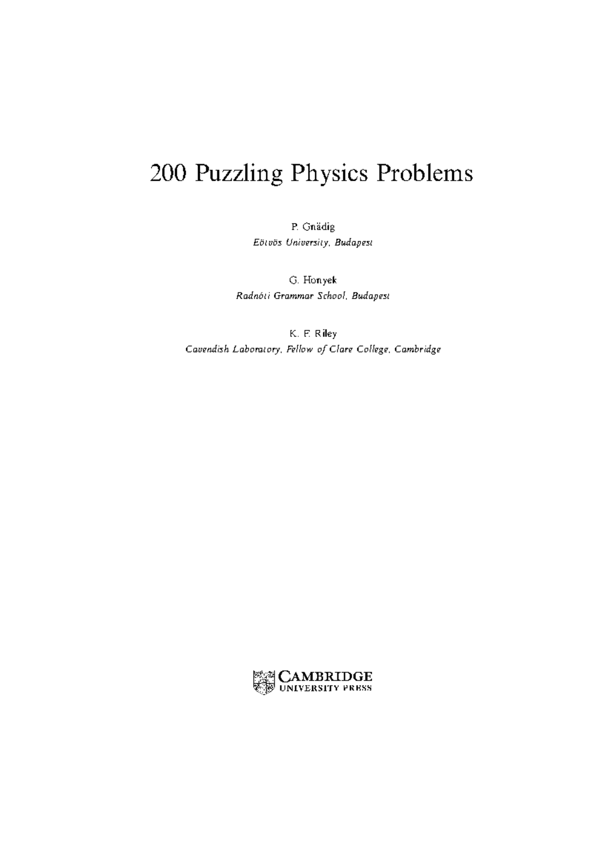200 Puzzling Physics Problems: A Comprehensive Challenging Guide - Studocu
