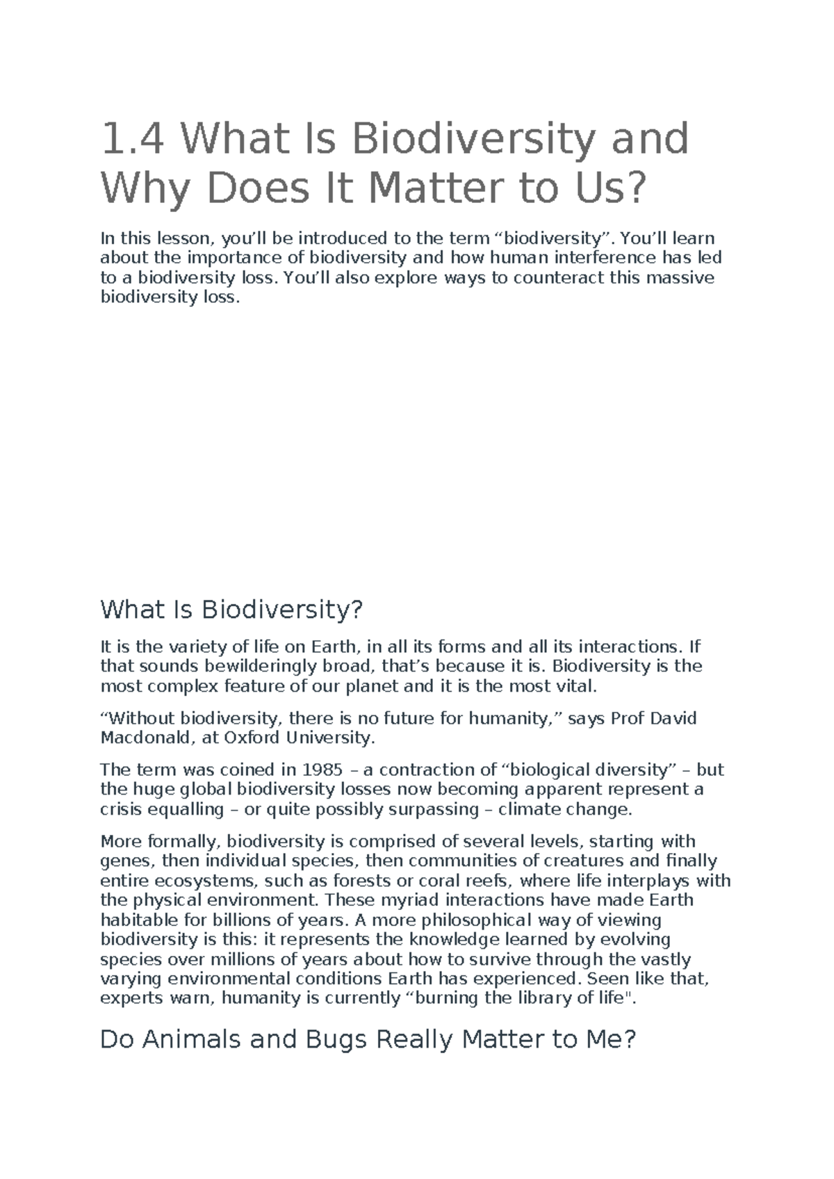 Biodiversity and Its Importance: Understanding Our Planet's Vitality ...