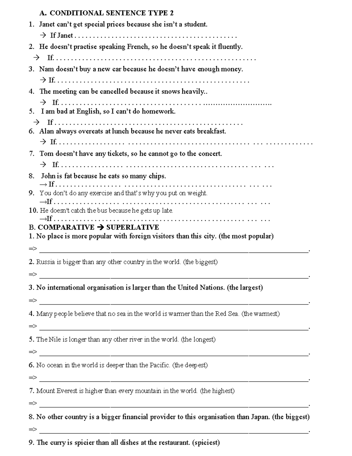 Rewrite of Conditional Sentences and Related Grammar - CK2 - HS - Studocu