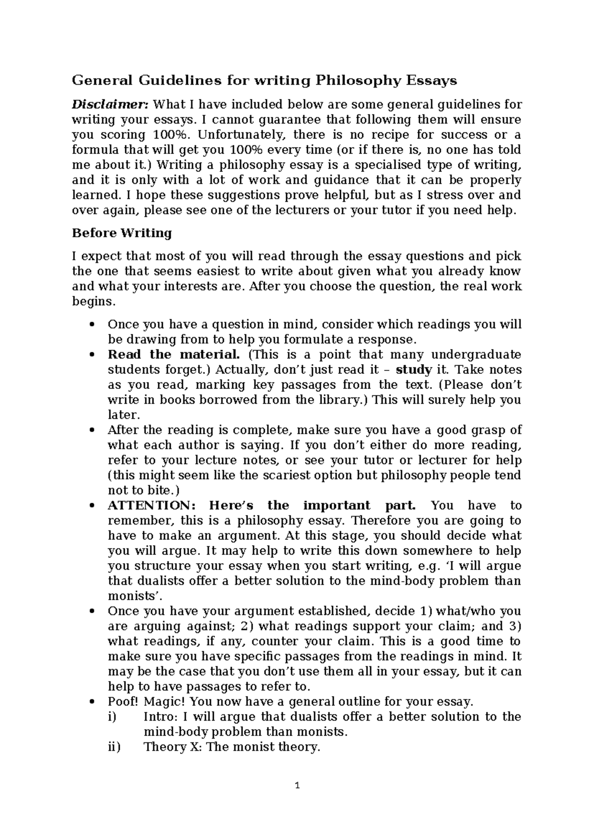 Guidelines for Writing Philosophy Essays (UKZN 2026) - Studocu