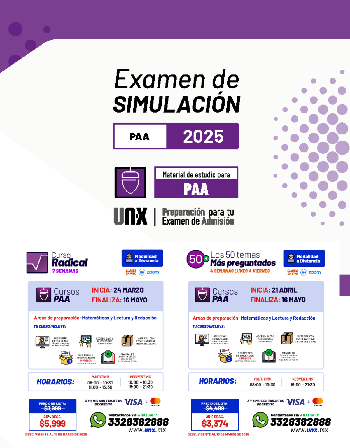 PAA UNX Semana de Examenes 2025 1 - Material de estudio para PAA Examen ...