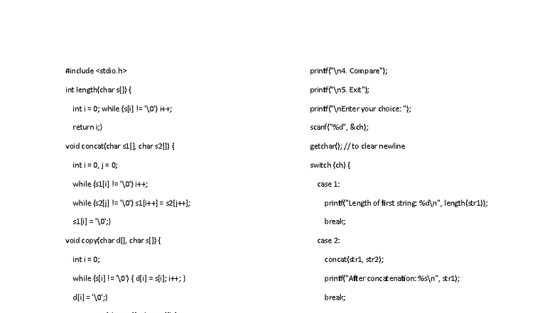 DS-exp10 - important - #include int length(char s[]) { int i = 0; while (s[i] != '\0') - Studocu