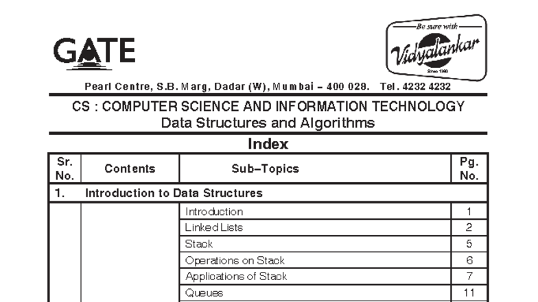 Data Structures and Algorithms (CS) - Comprehensive Notes and Tests ...