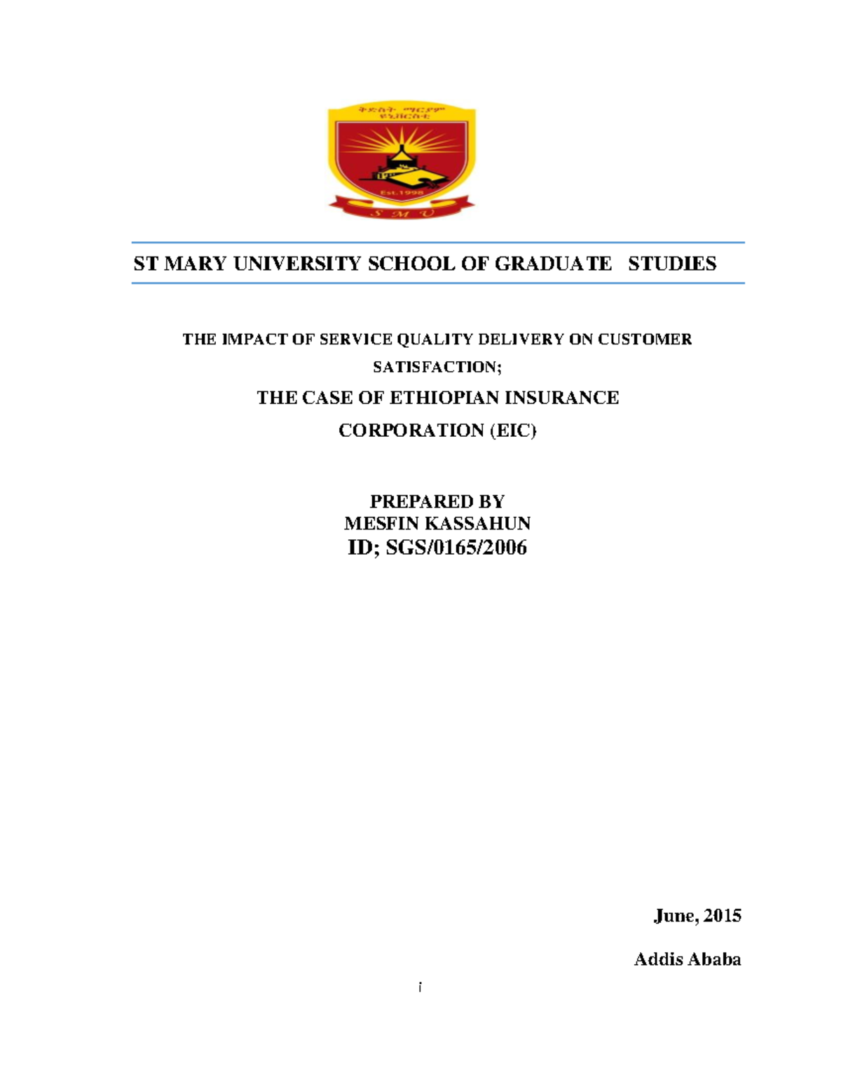 EIC 2015 Thesis: Impact of Service Quality on Customer Satisfaction ...