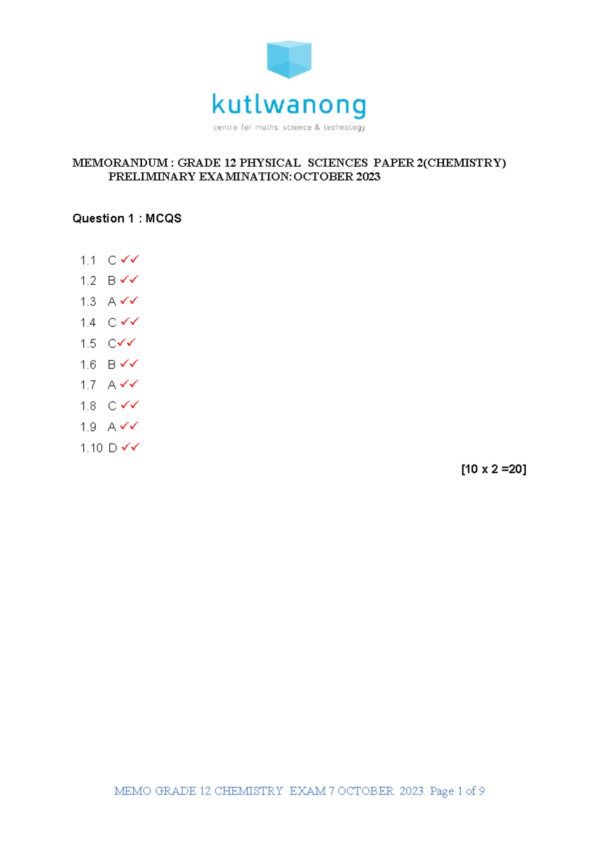 Grade 12 Physical Science Paper 1 Cheat Sheet - Study Guide 2024 - Studocu
