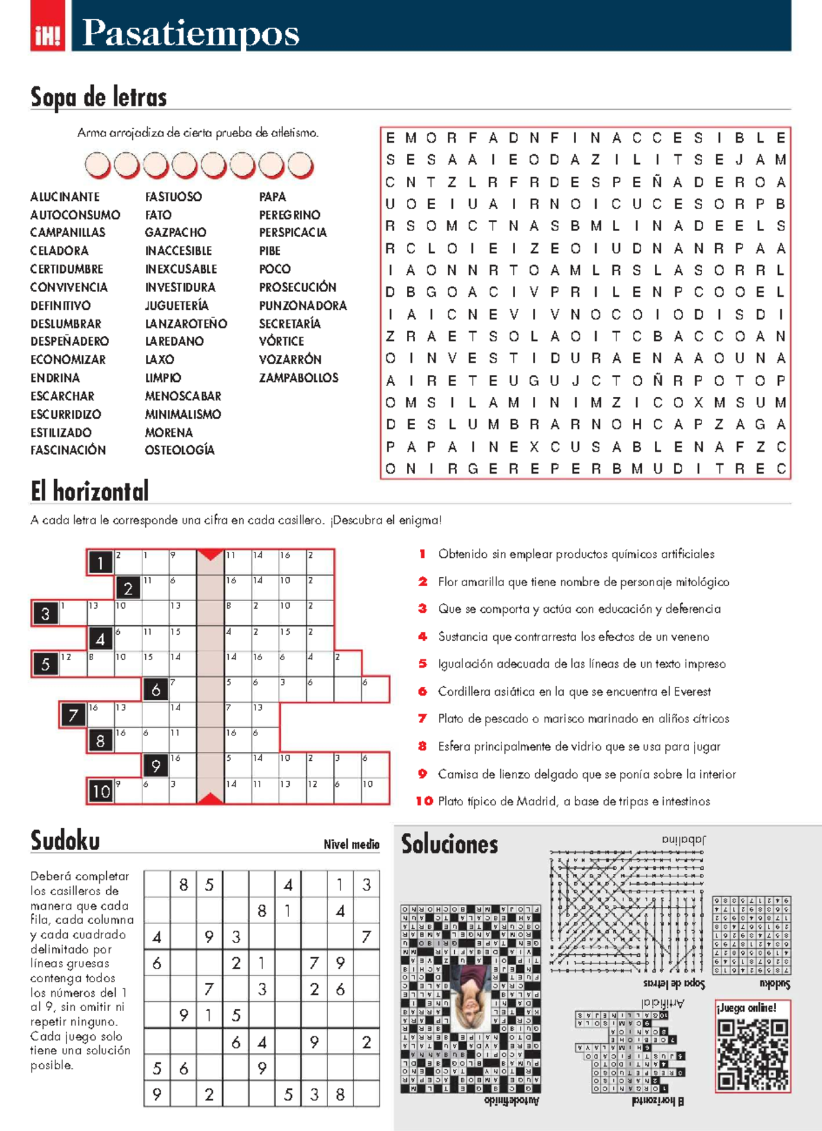 Sopa de Letras y Sudoku: Pasatiempos para el Entretenimiento - Studocu