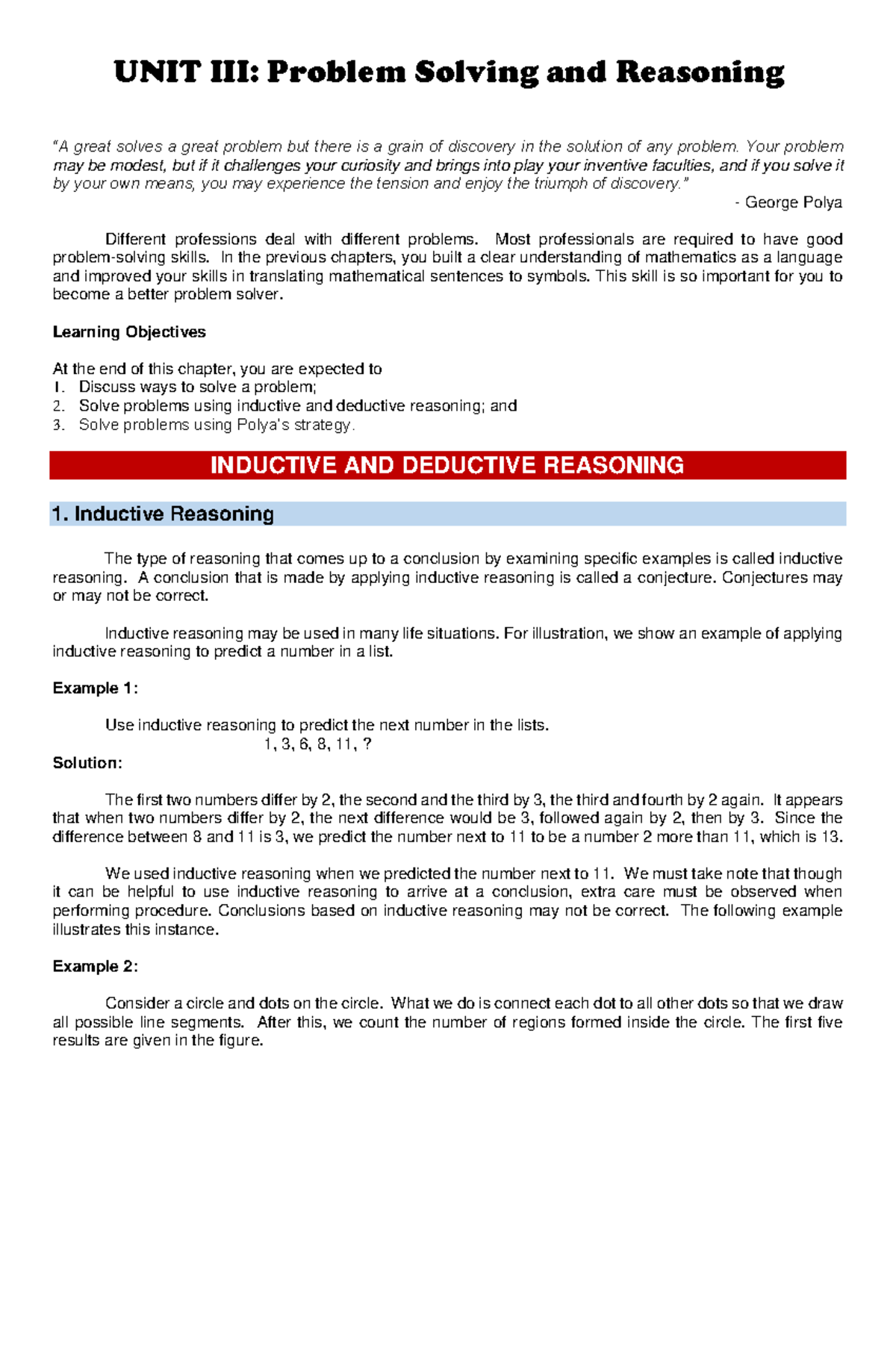 Polya's Problem Solving Strategy: Steps & Examples in Math (MATH 101 ...