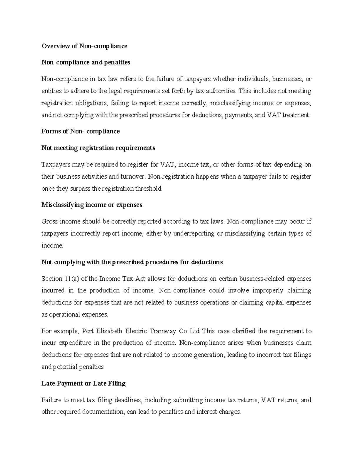 ABT Assignment - Overview of Tax Law Penalties and Compliance Issues ...