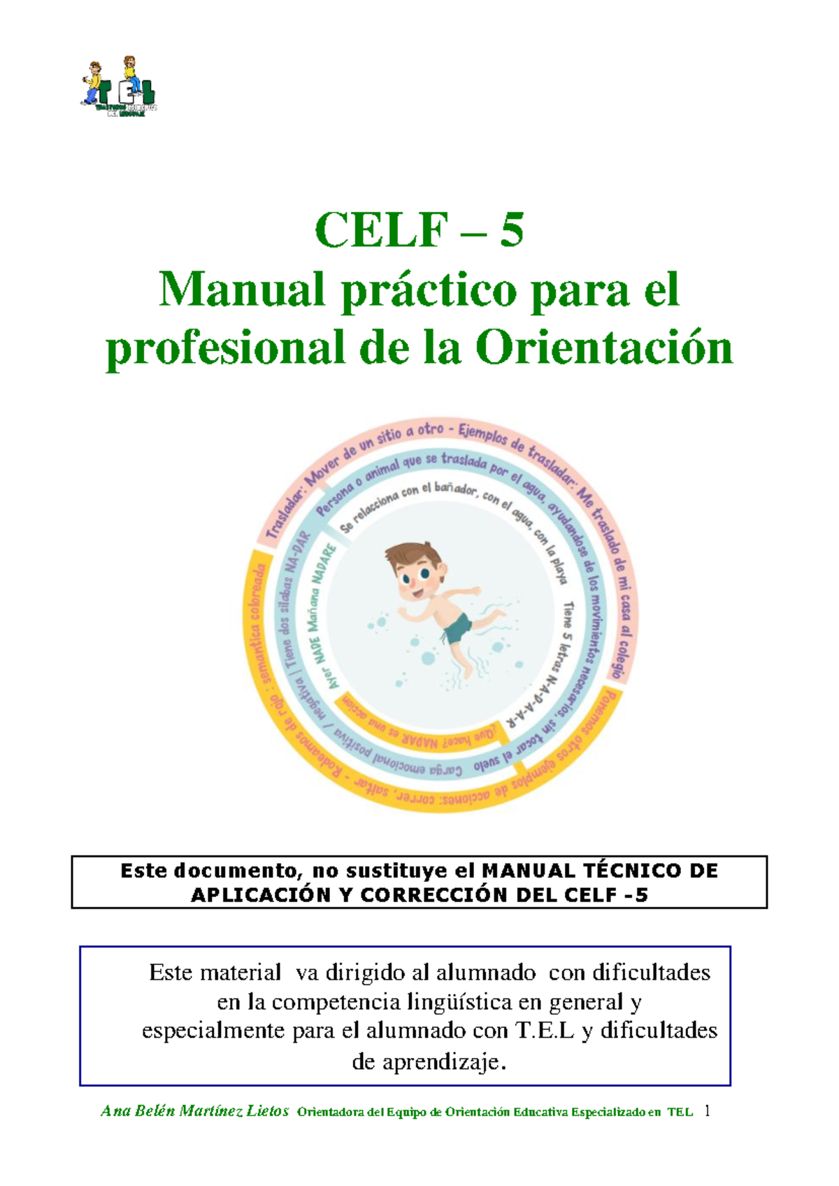Guía Práctica CELF 5 para Orientadores: Evaluación del TEL - Studocu