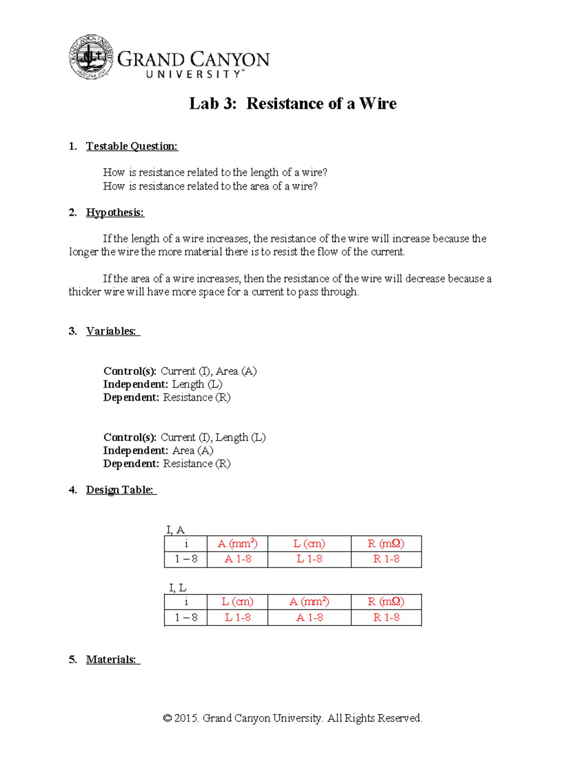 Resistance Wire Lab - physics lab - Lab 3: Resistance of a Wire ...