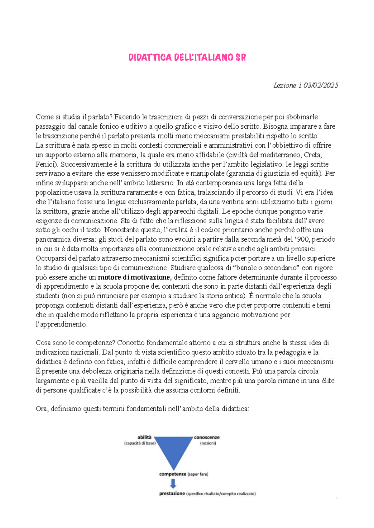 DIDATTICA SP. Lezione 1: Studio del Parlato e Trascrizioni Linguistiche ...