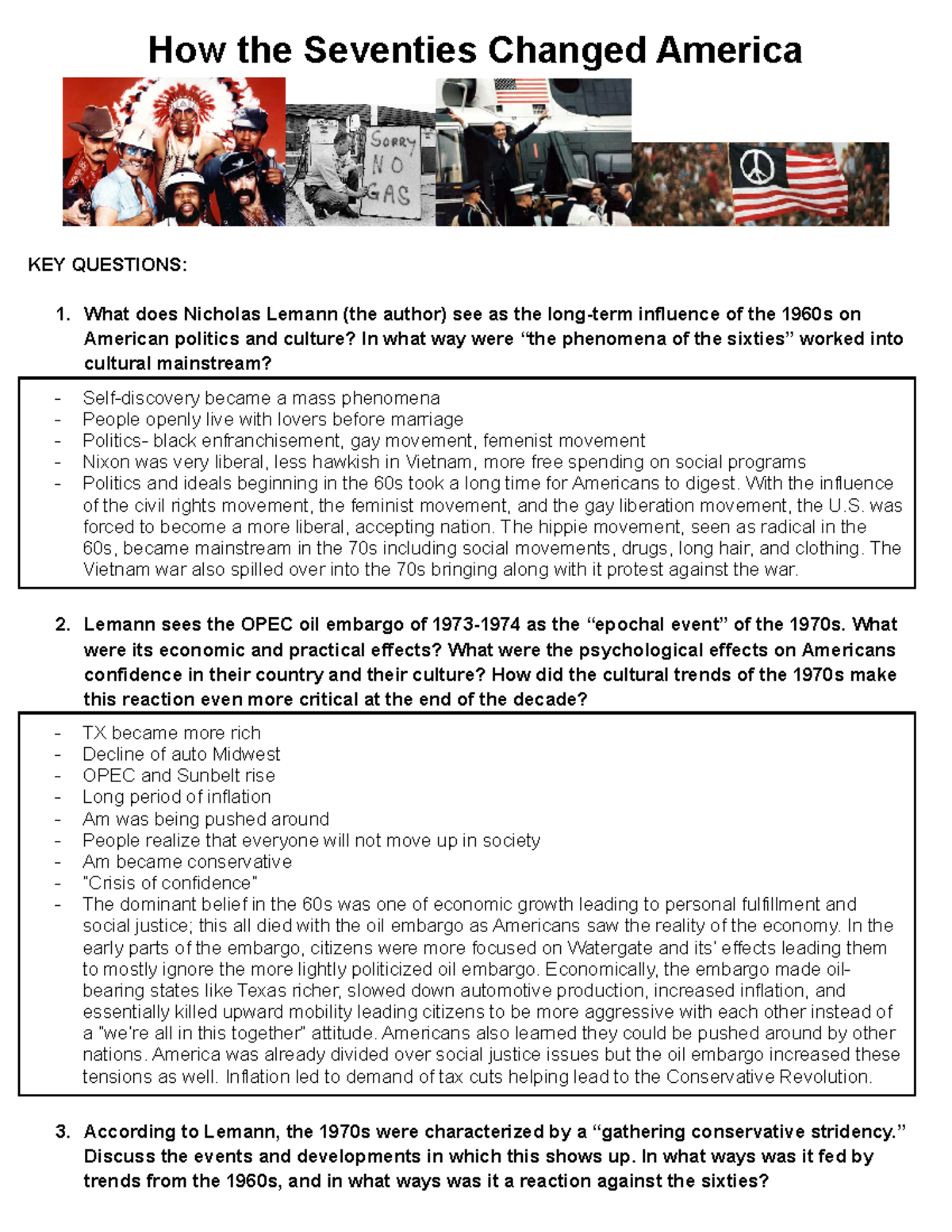 S. How the Seventies Changed America - How the Seventies Changed ...