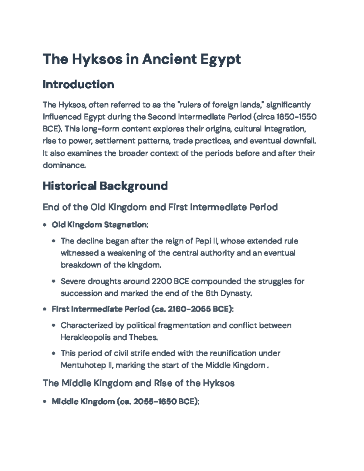 The Hyksos in Ancient Egypt: Dynamics of Foreign Rule and Impact - The ...