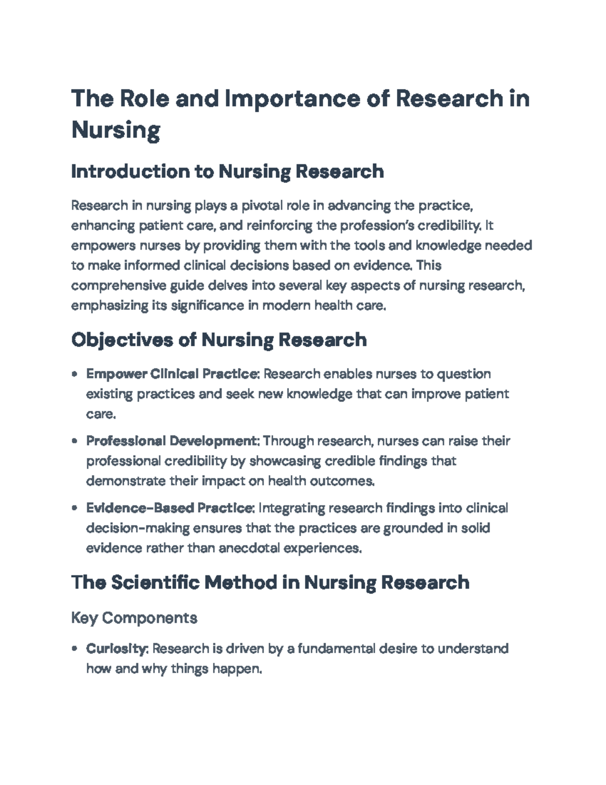Nursing Research: Importance, Methodology, and Clinical Impact - The Role and Importance of ...