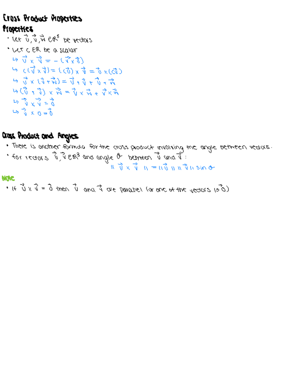 Cross Product Properties - Cross Product Properties Properties · Let ...