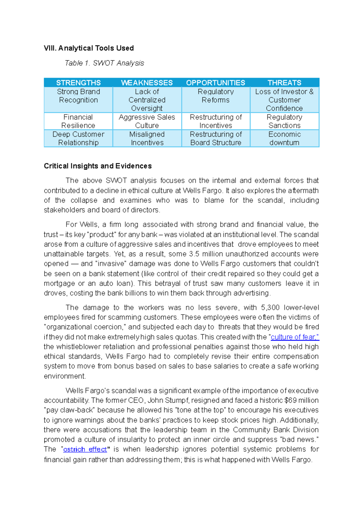 Wells Fargo Case Study: Analyzing the 2016 Scandal (BUS 101) - Studocu