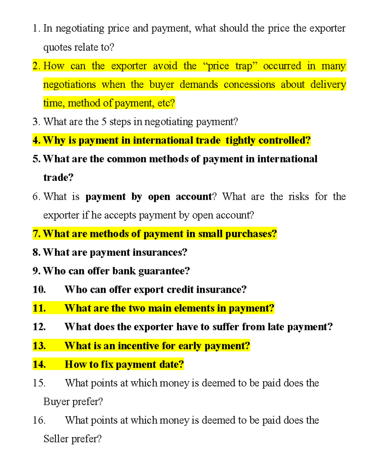Chapter 2 - Key Questions on Payment Methods in International Trade ...
