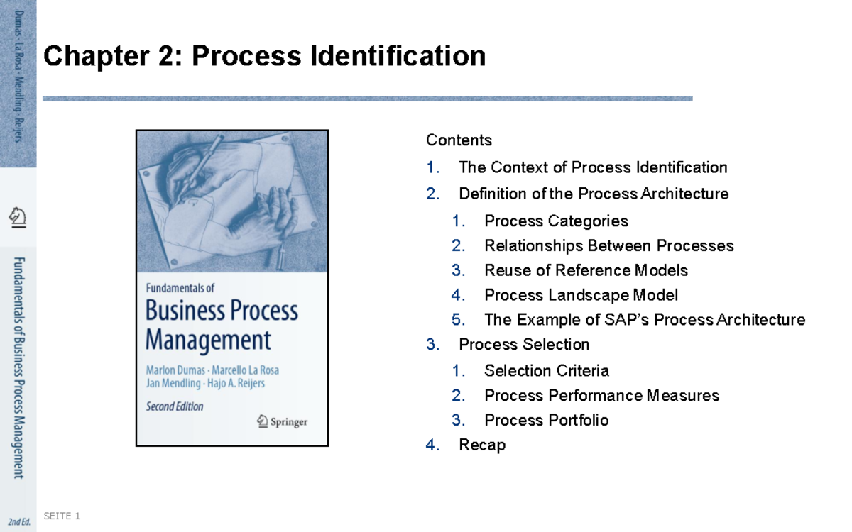 FBPM2 Chapter 02: Process Identification and Architecture Insights - Studocu