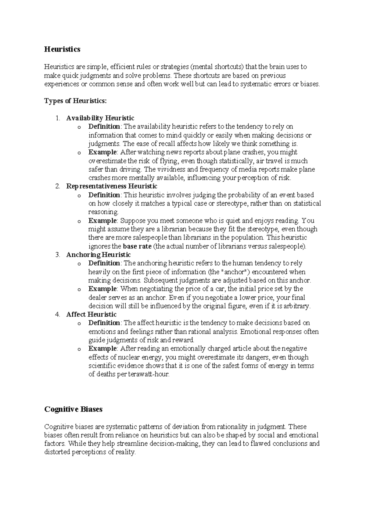 Cognitive Biases and Heuristics: Understanding Decision-Making ...
