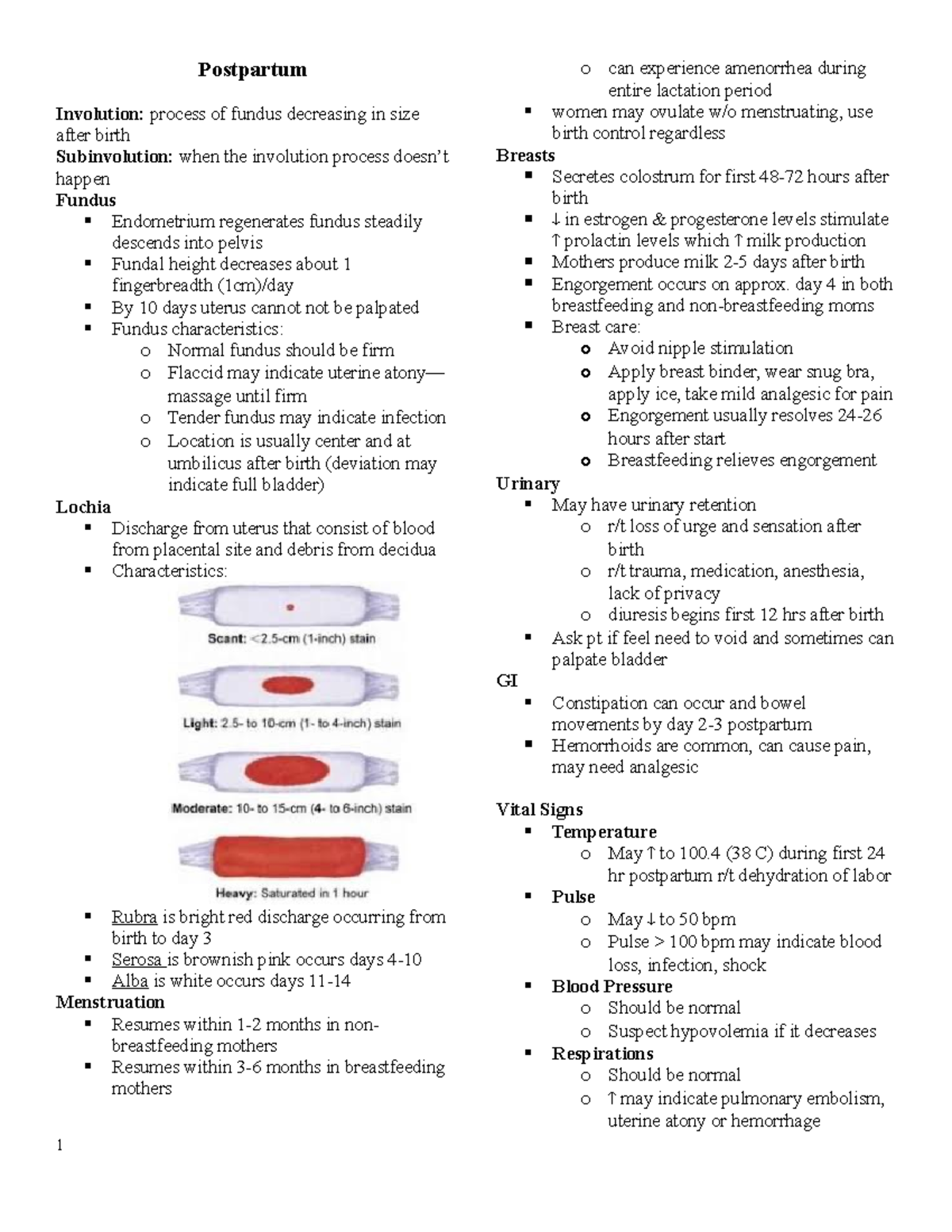 Postpartum Assessment - Postpartum Involution: process of fundus ...